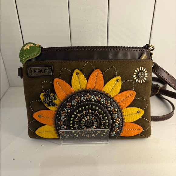 Chala | Bags | Chala Brown Sunflower Crossbody Bag | Poshmark